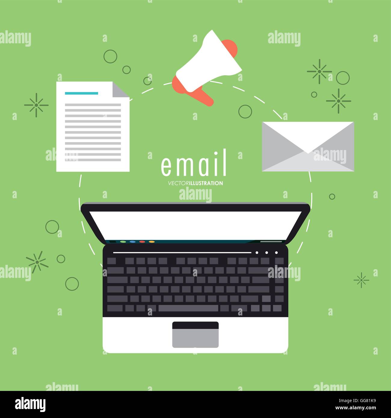 envelope and laptop icon. Email design. Vector graphic Stock Vector ...