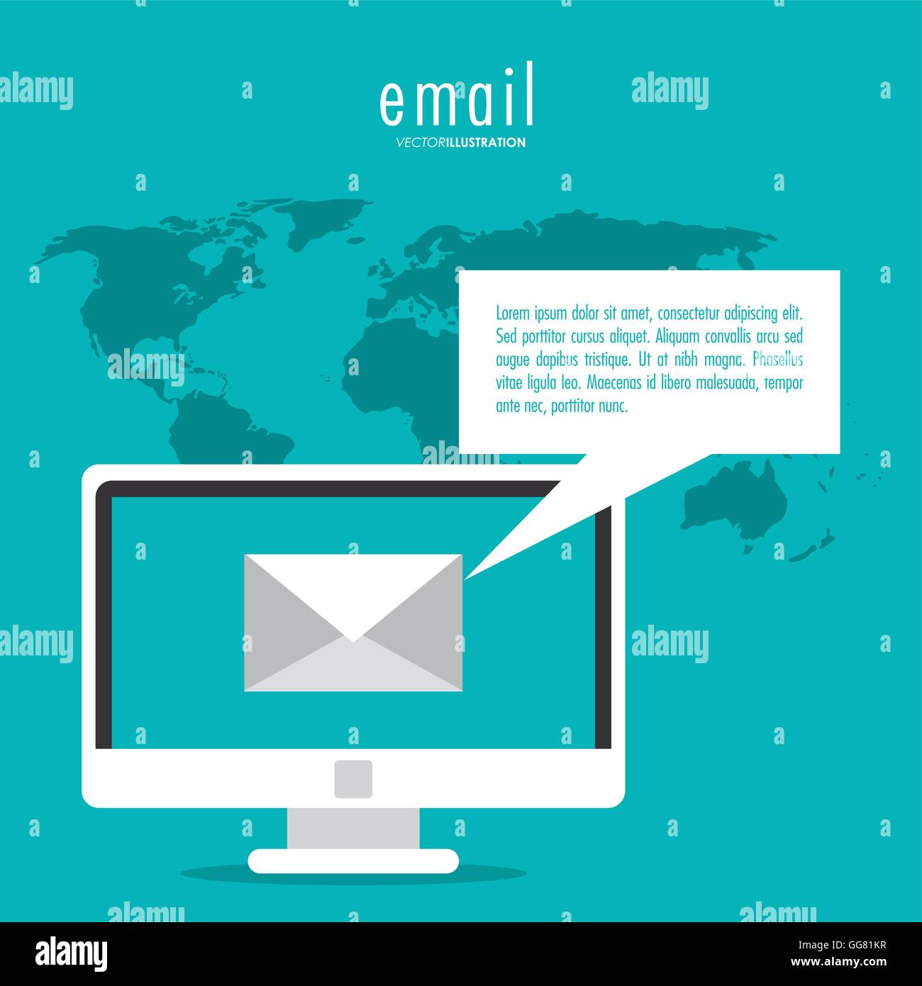 envelope and computer icon. Email design. Vector graphic Stock Vector ...