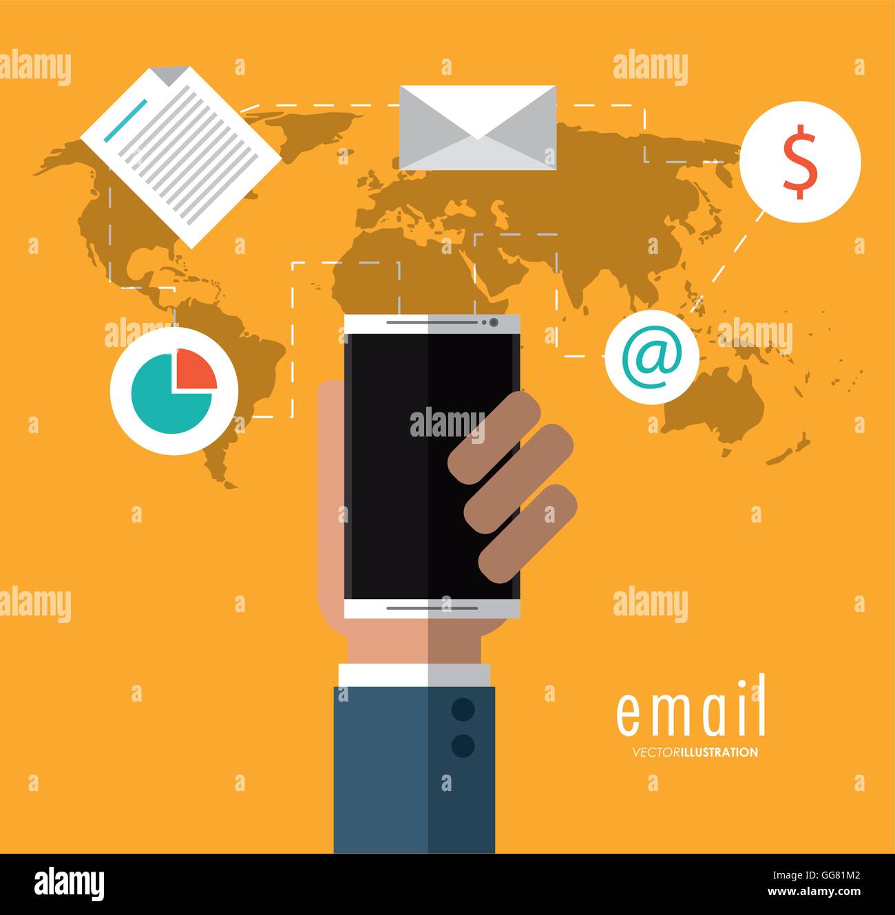 envelope and smartphone icon. Email design. Vector graphic Stock Vector ...