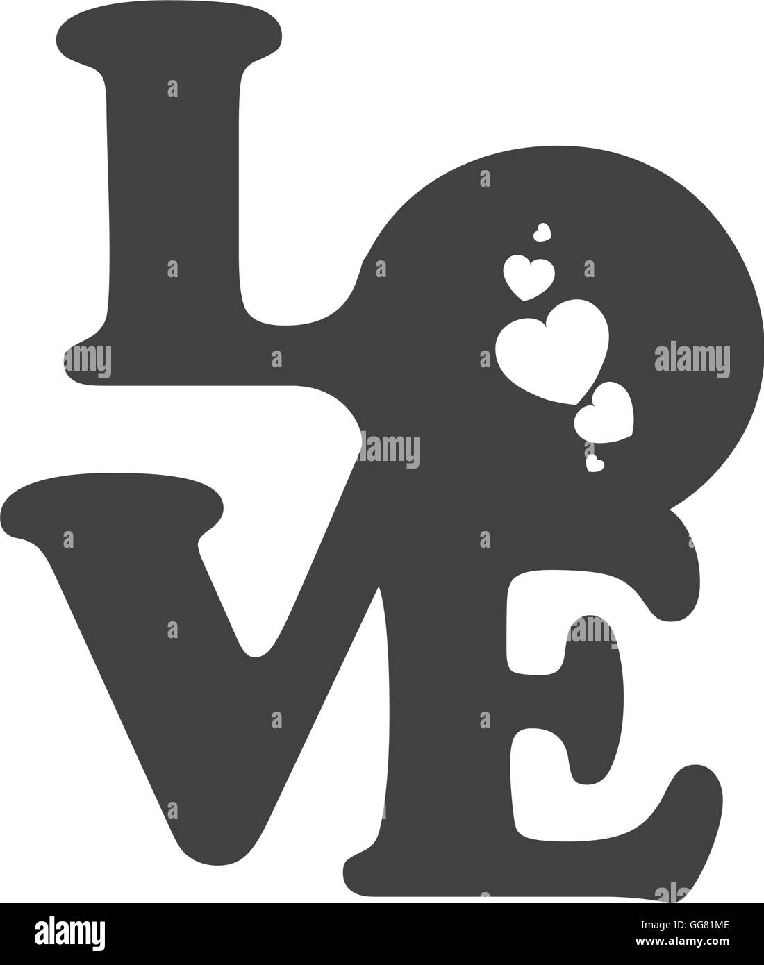 heart text love shape letter icon. Vector graphic Stock Vector Image ...