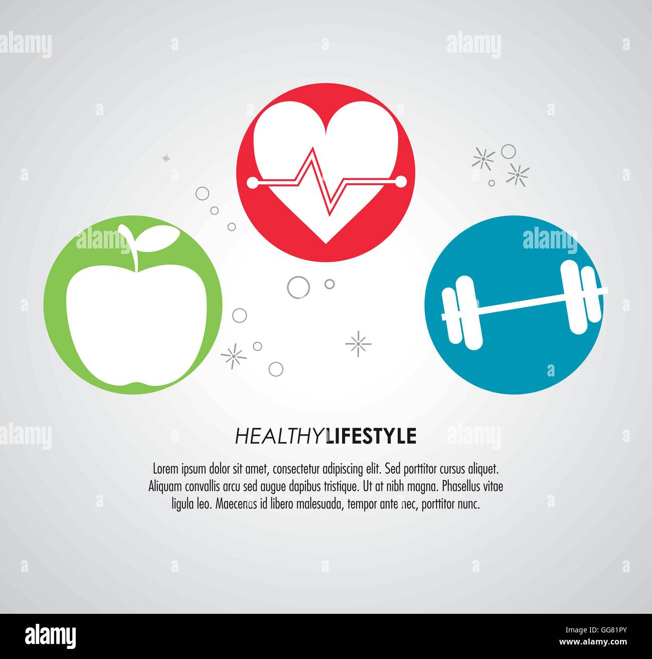 heart apple and weight icon. Healthy lifestyle design. Vector gr Stock ...