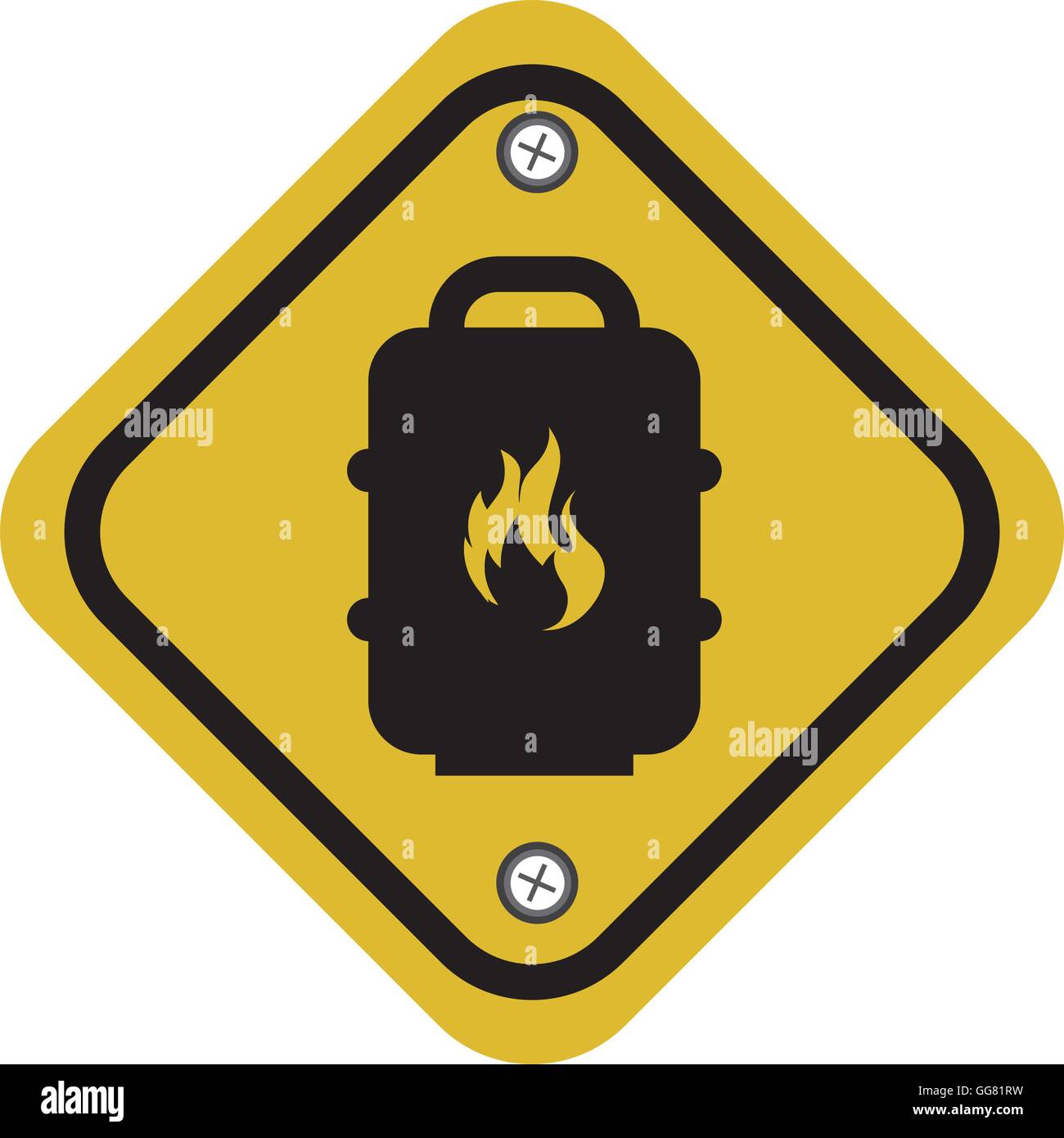 rhombus security yellow sign Stock Vector Image & Art - Alamy