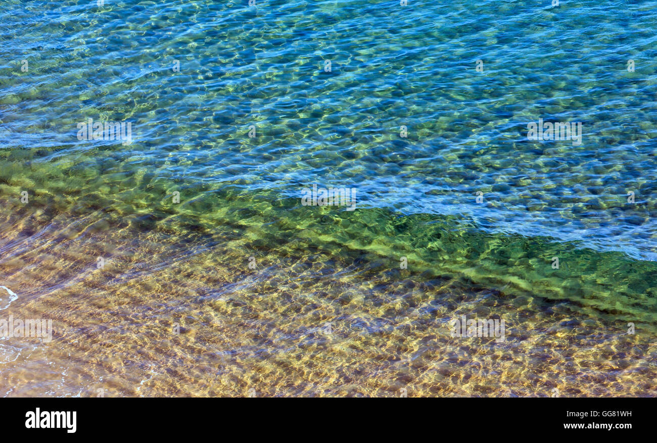 Limpid sea water surface. View from above. Nature background Stock ...