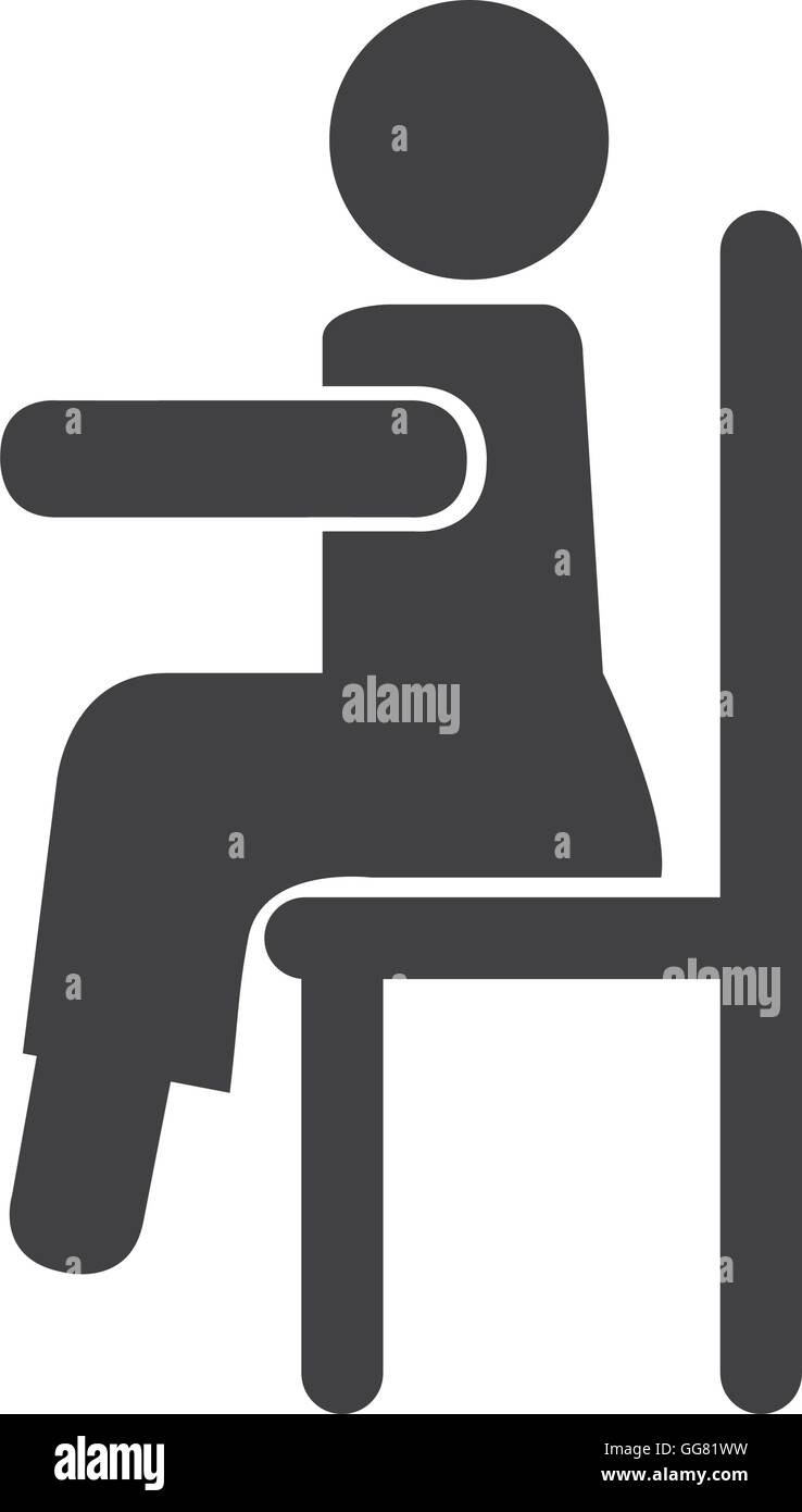 human figure silhouette siting in chair Stock Vector Image & Art - Alamy