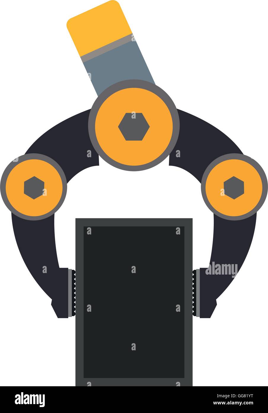 arm robot technology android metal icon. Vector graphic Stock Vector ...
