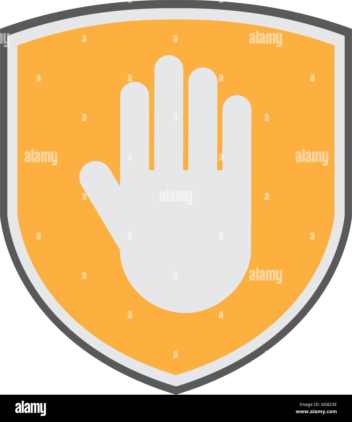 Stop hand shield secure security Stock Vector Images - Alamy