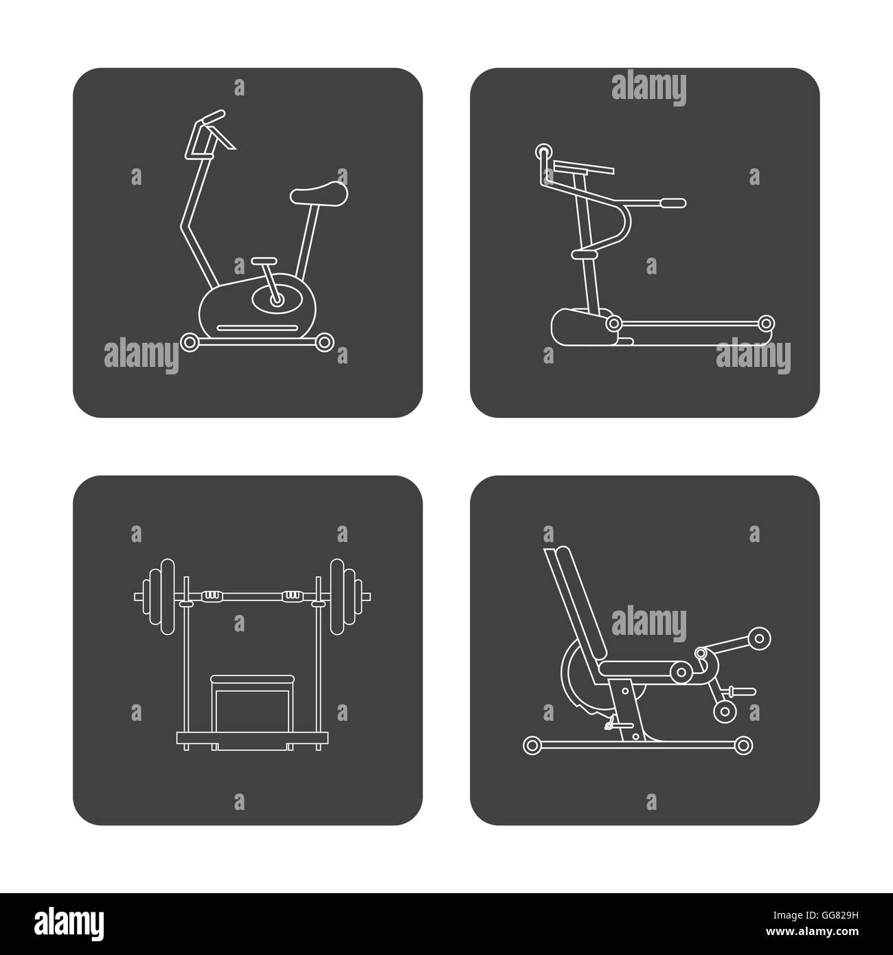 machines icon set. Fitness design. Vector graphic Stock Vector Image ...