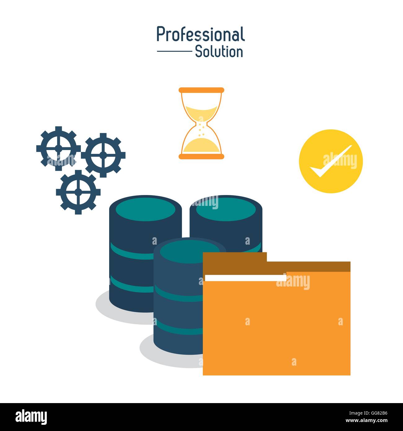 Files and data center icon. Proffesional Solution. Vector graphi Stock ...
