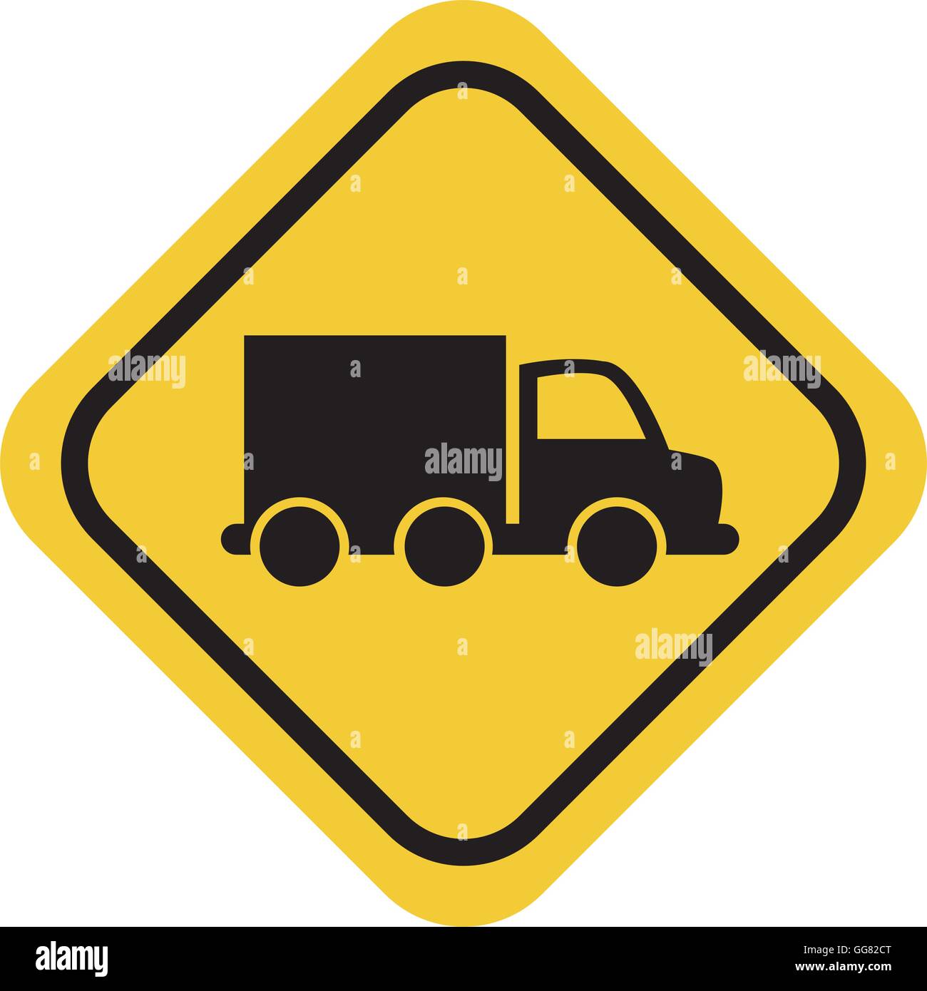 rhombus signal with vehicle isolated icon Stock Vector Image & Art - Alamy