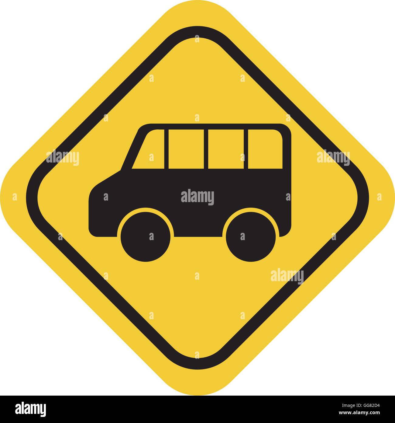 rhombus signal with vehicle isolated icon Stock Vector Image & Art - Alamy