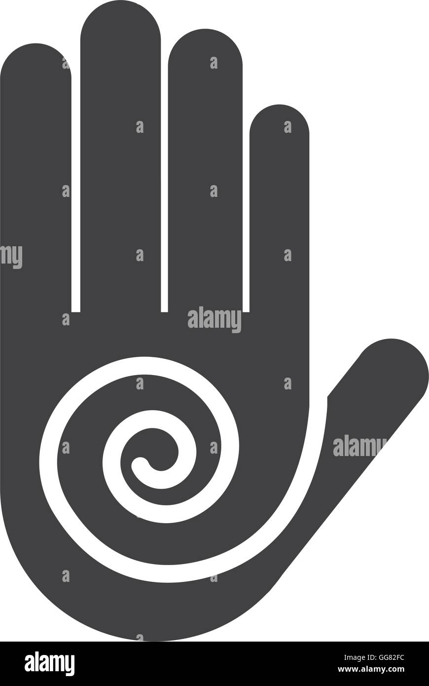 hand fingers stop handprint icon Stock Vector Image & Art - Alamy