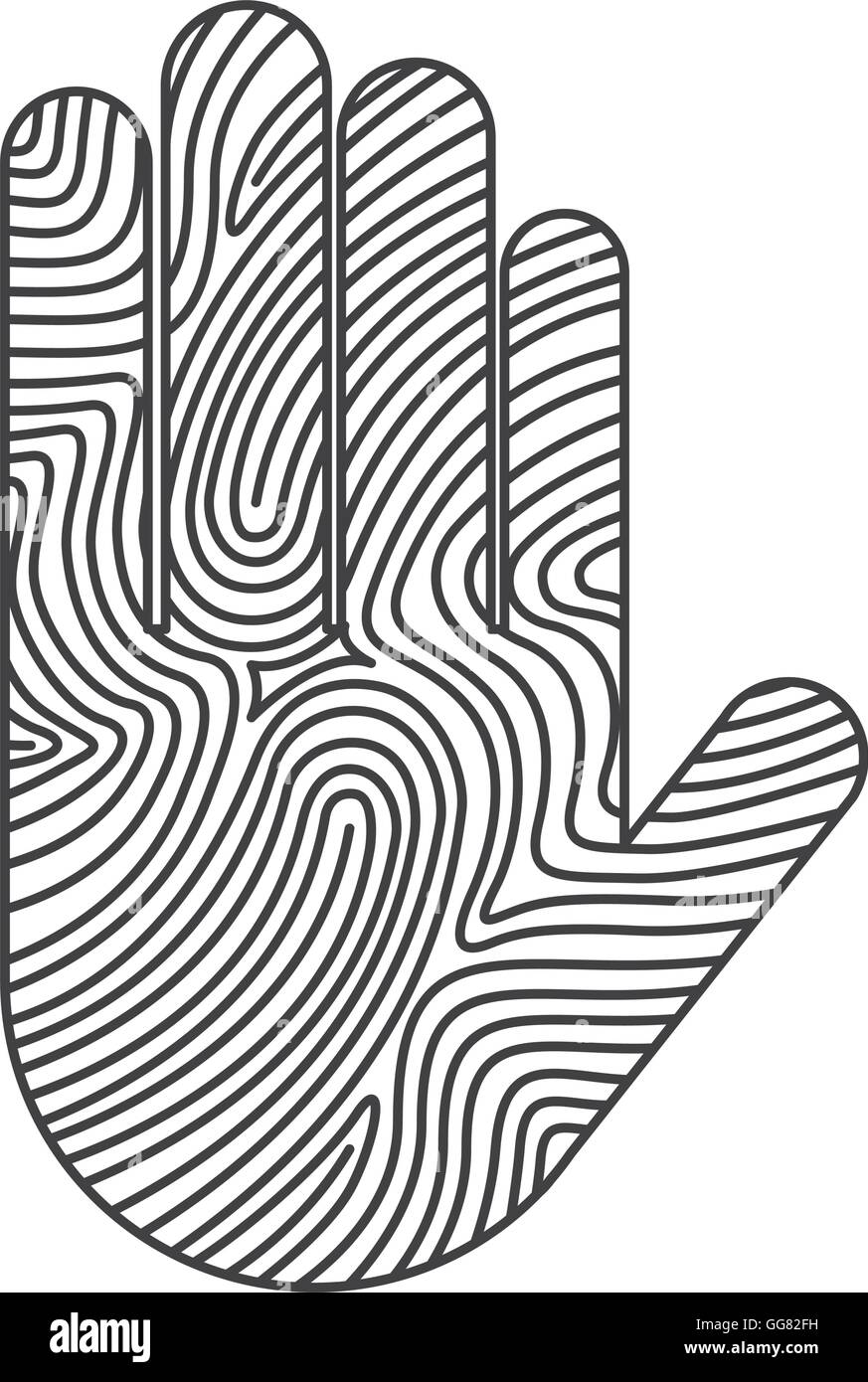 hand fingers stop handprint icon Stock Vector Image & Art - Alamy