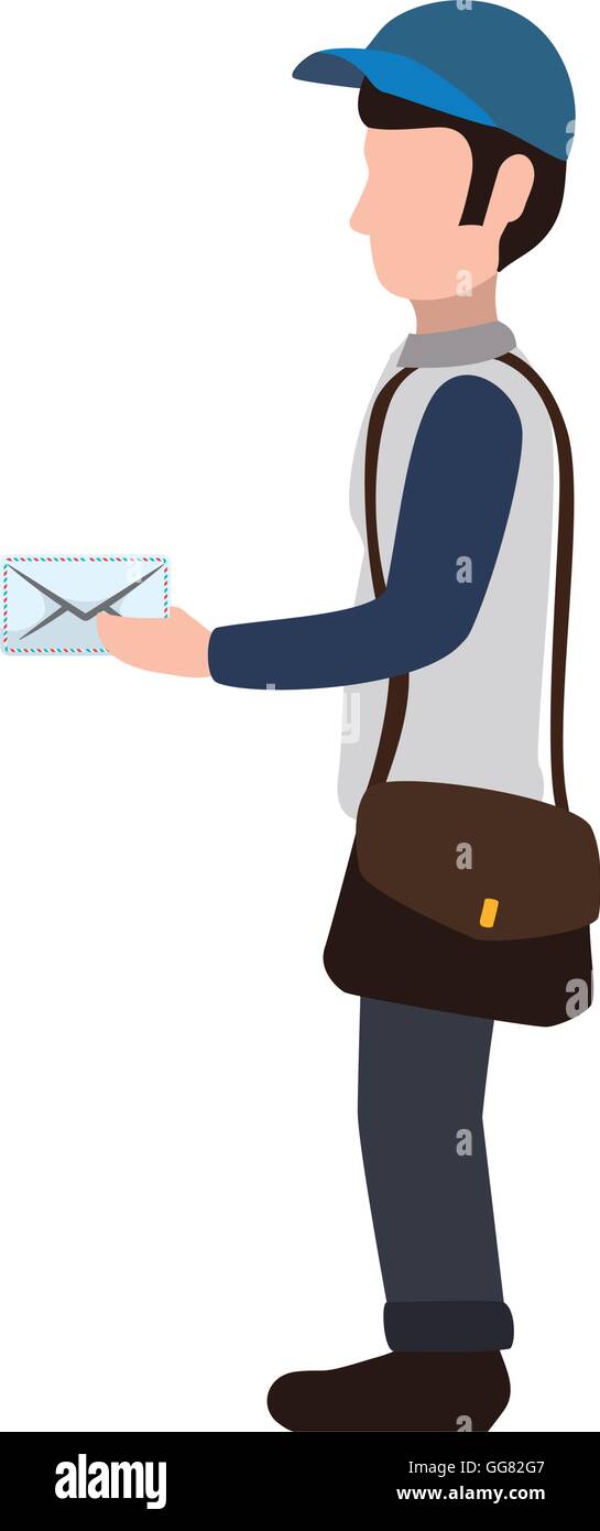 postman envelope delivery shipping icon. Vector graphic Stock Vector ...