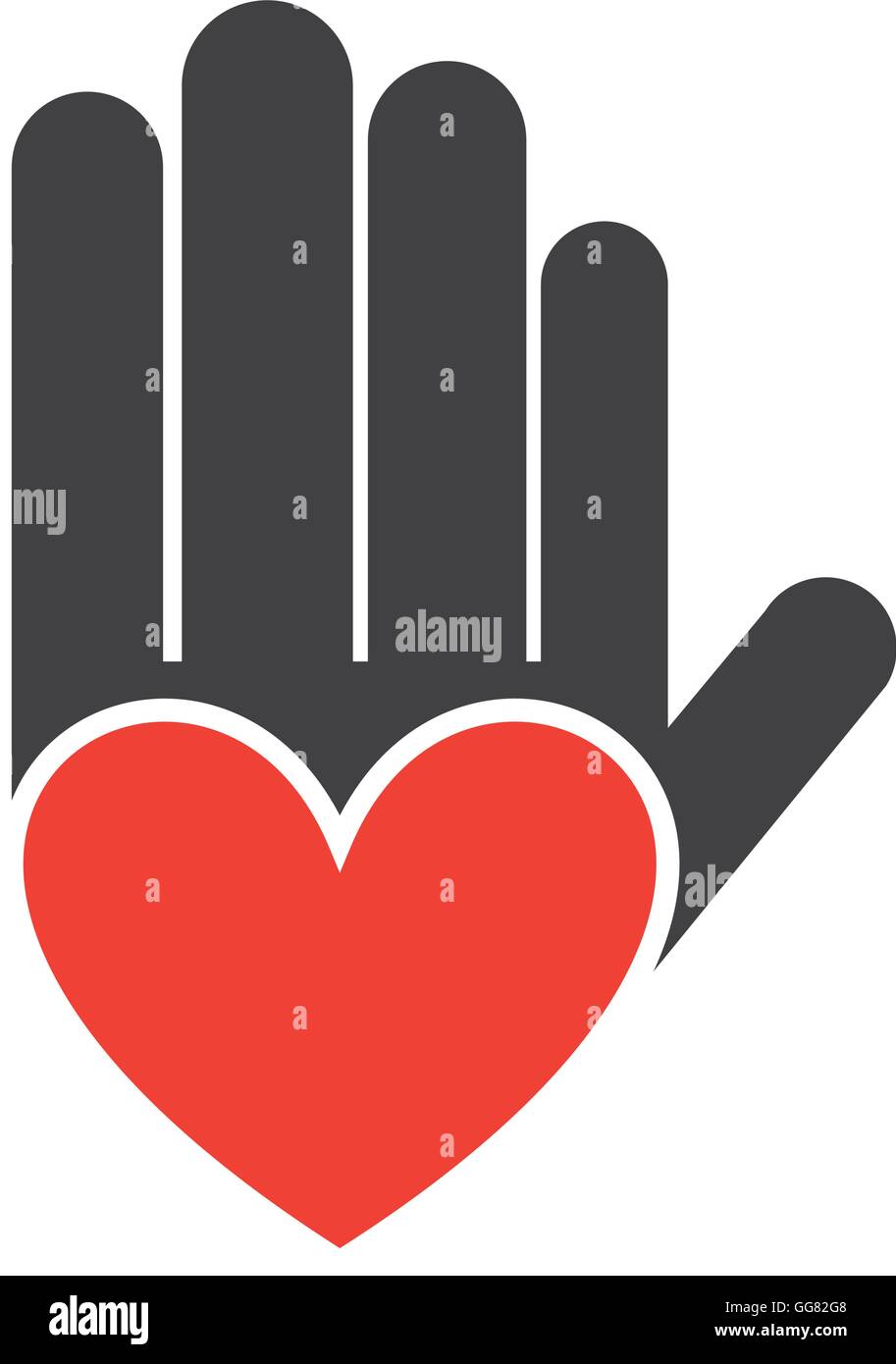 hand fingers stop handprint icon Stock Vector Image & Art - Alamy