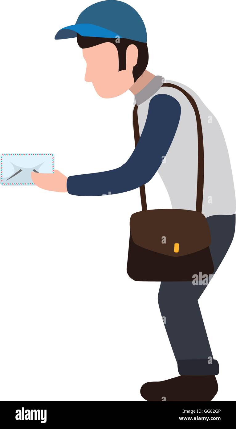 postman envelope delivery shipping icon. Vector graphic Stock Vector ...