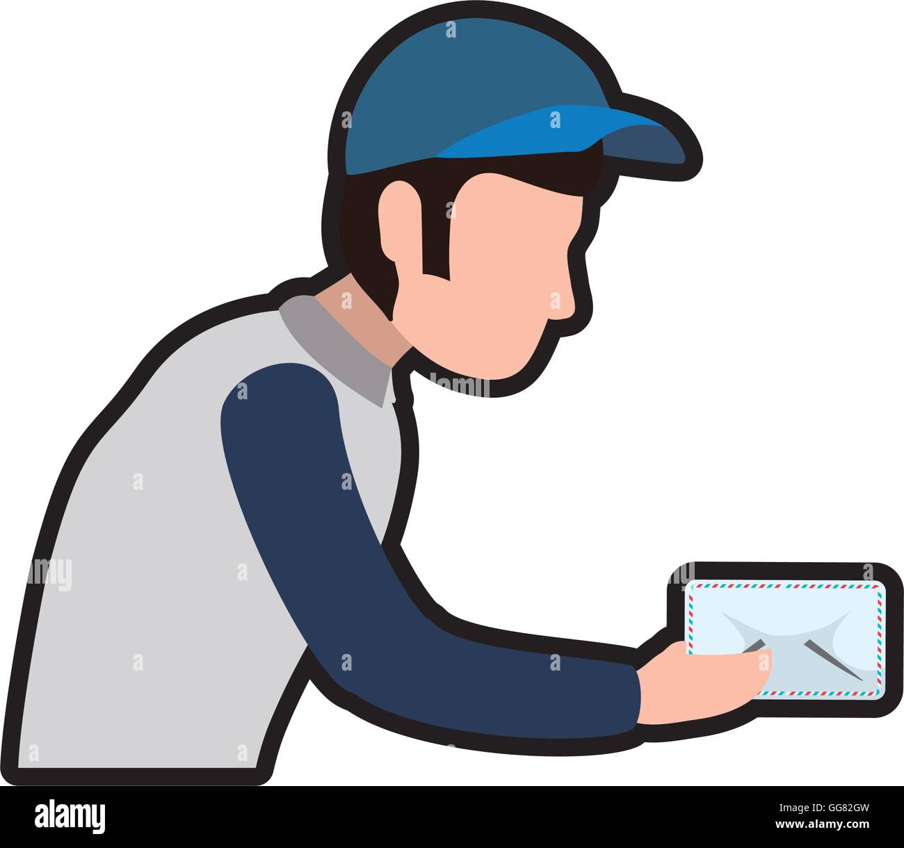 postman envelope delivery shipping icon. Vector graphic Stock Vector ...