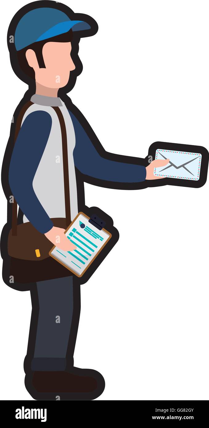 postman envelope delivery shipping icon. Vector graphic Stock Vector ...