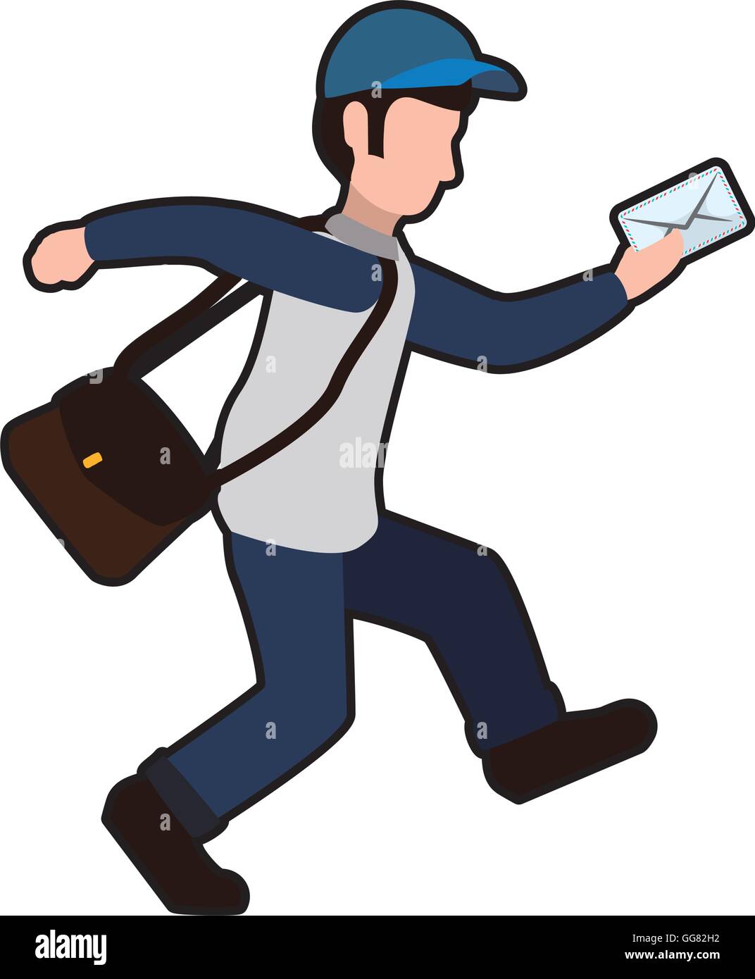 postman envelope delivery shipping icon. Vector graphic Stock Vector ...