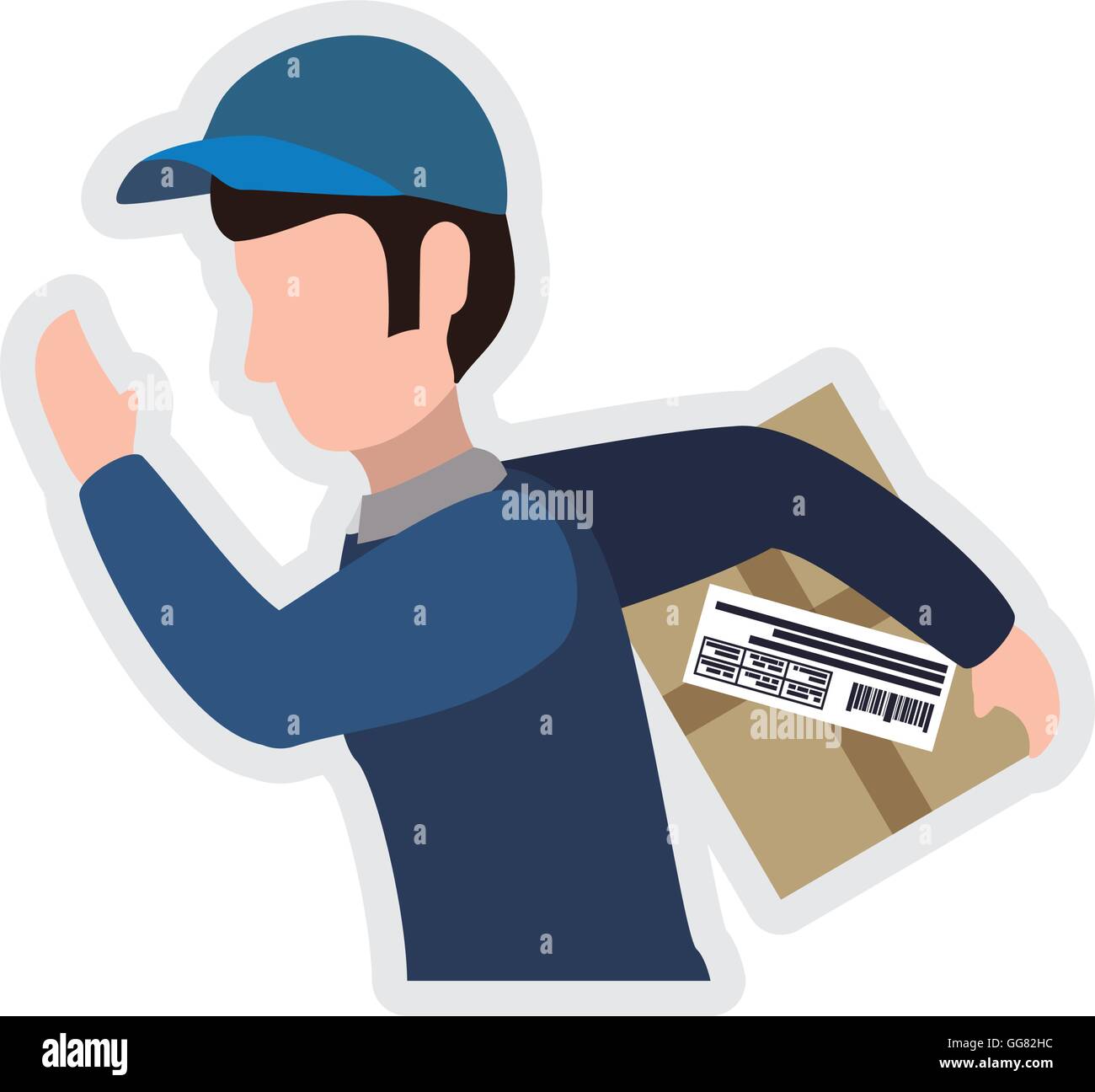 delivery man package shipping logistic icon. Vector graphic Stock ...