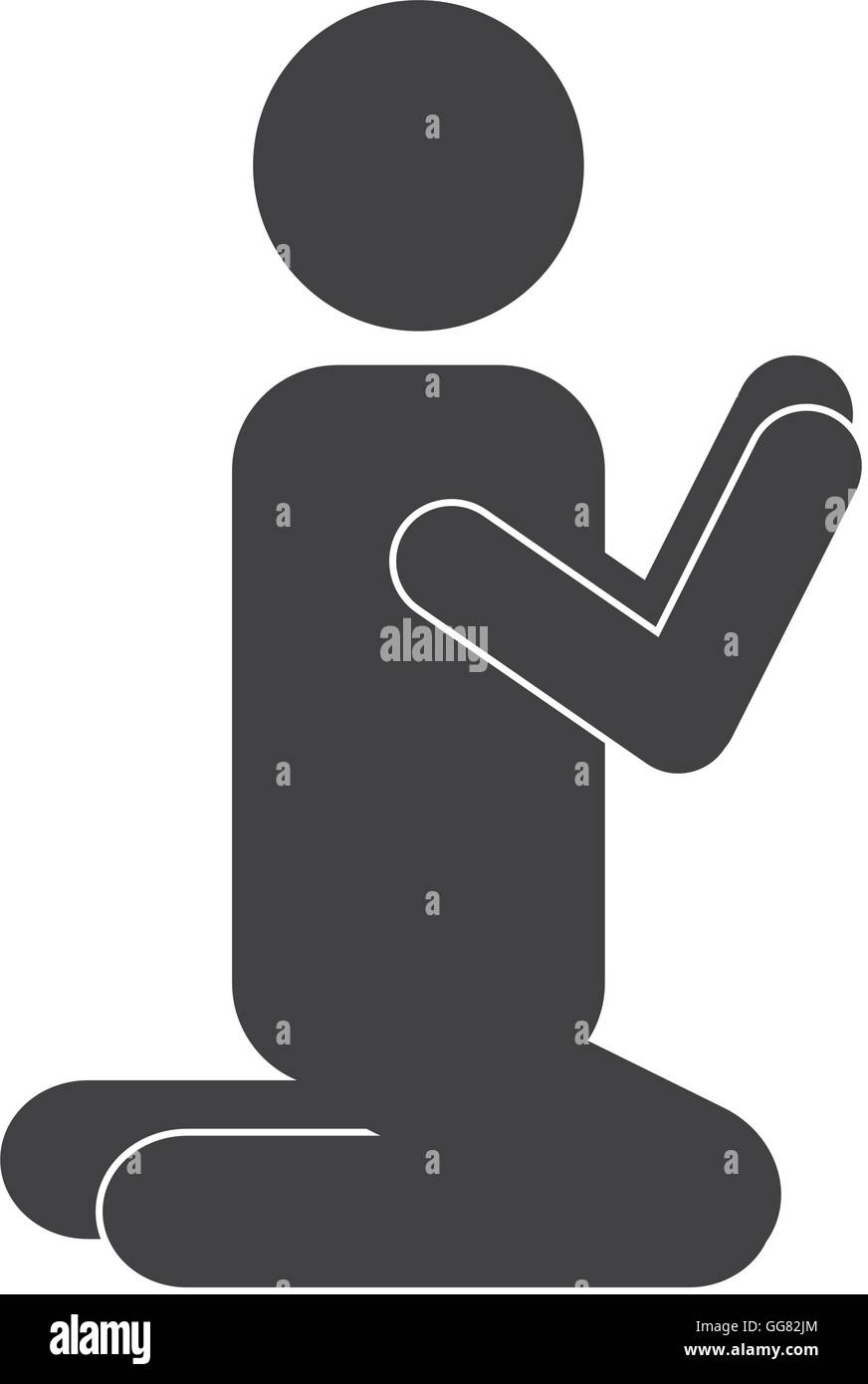 human figure silhouette pray icon Stock Vector Image & Art - Alamy