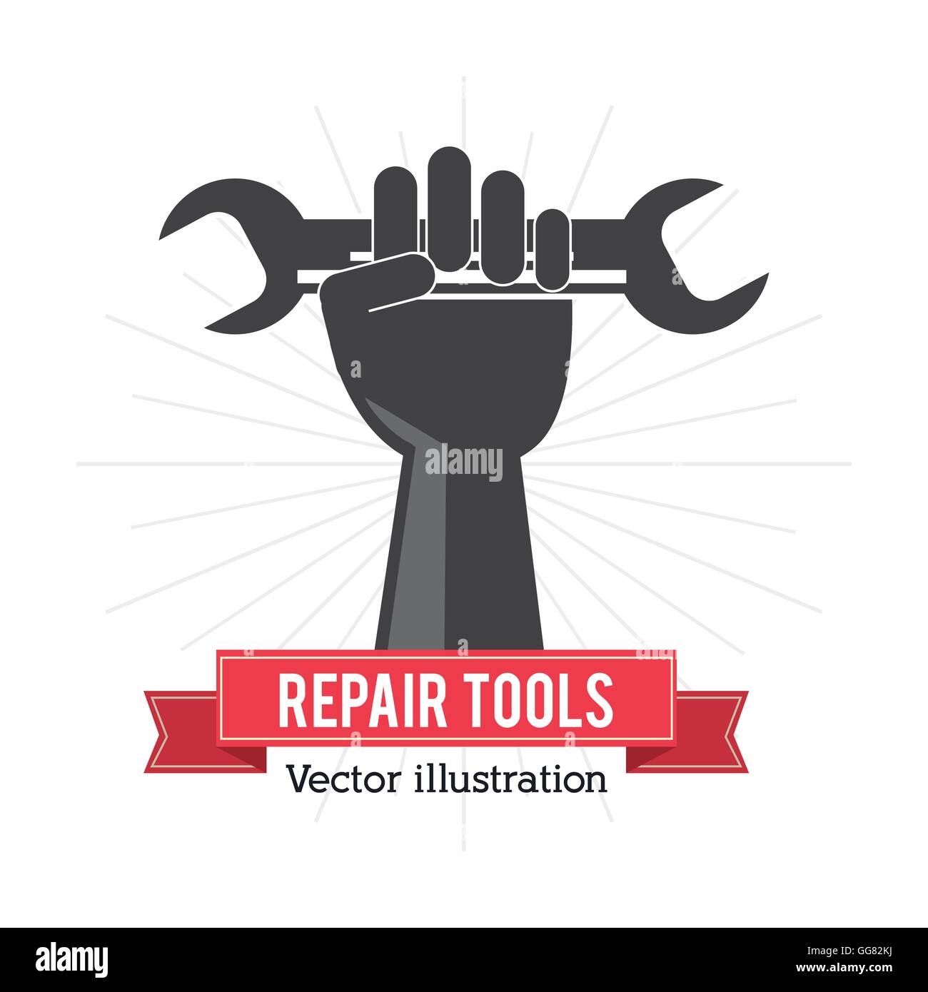 Wrench and hand tool icon. Repair concept. Vector graphic Stock Vector ...