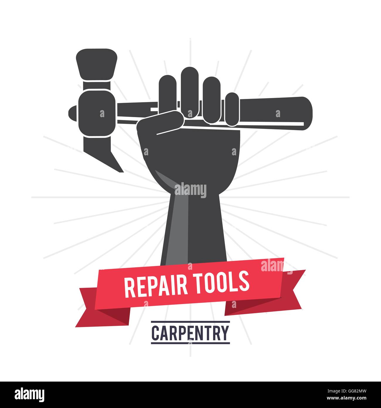 Hammer hand tool icon. Repair concept. Vector graphic Stock Vector ...