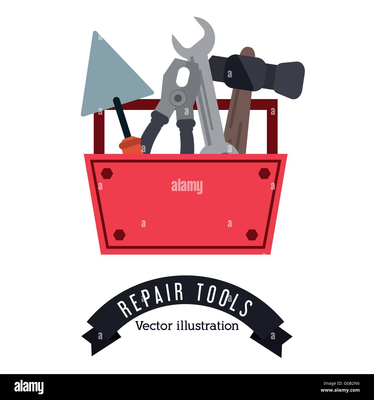 hammer wrench pliers spatula icon. Vector graphic Stock Vector Image ...