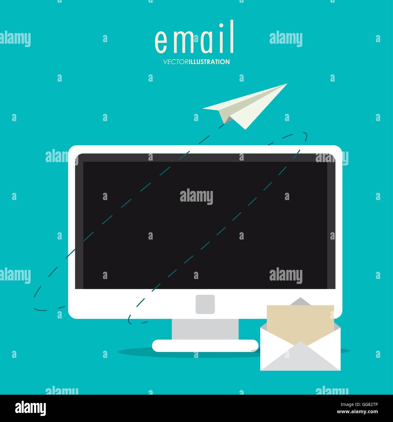 Envelope paper plane computer email icon. Vector graphic Stock Vector ...