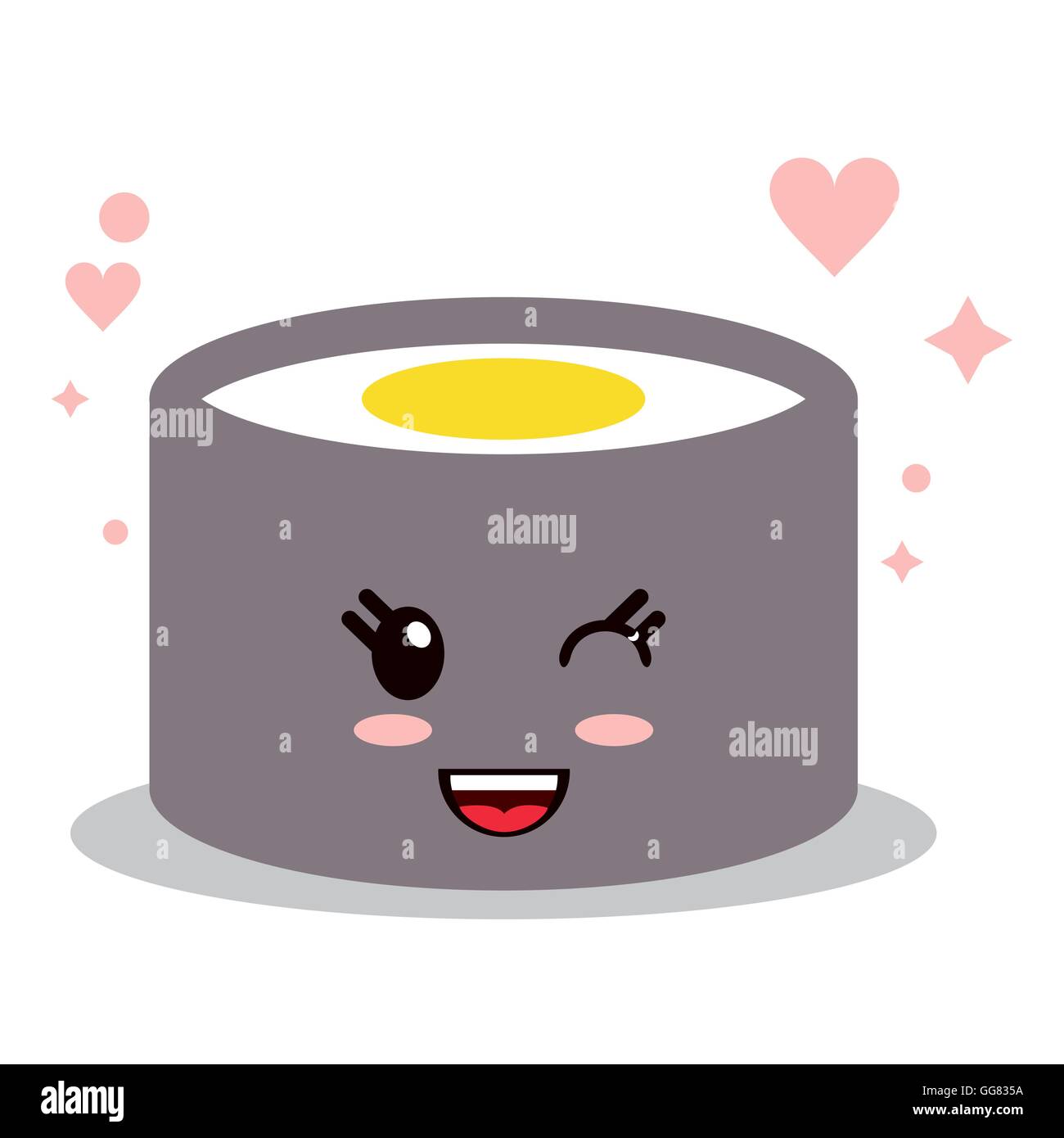 yellow color kawaii cartoon happy cute icon. Vector graphic Stock ...