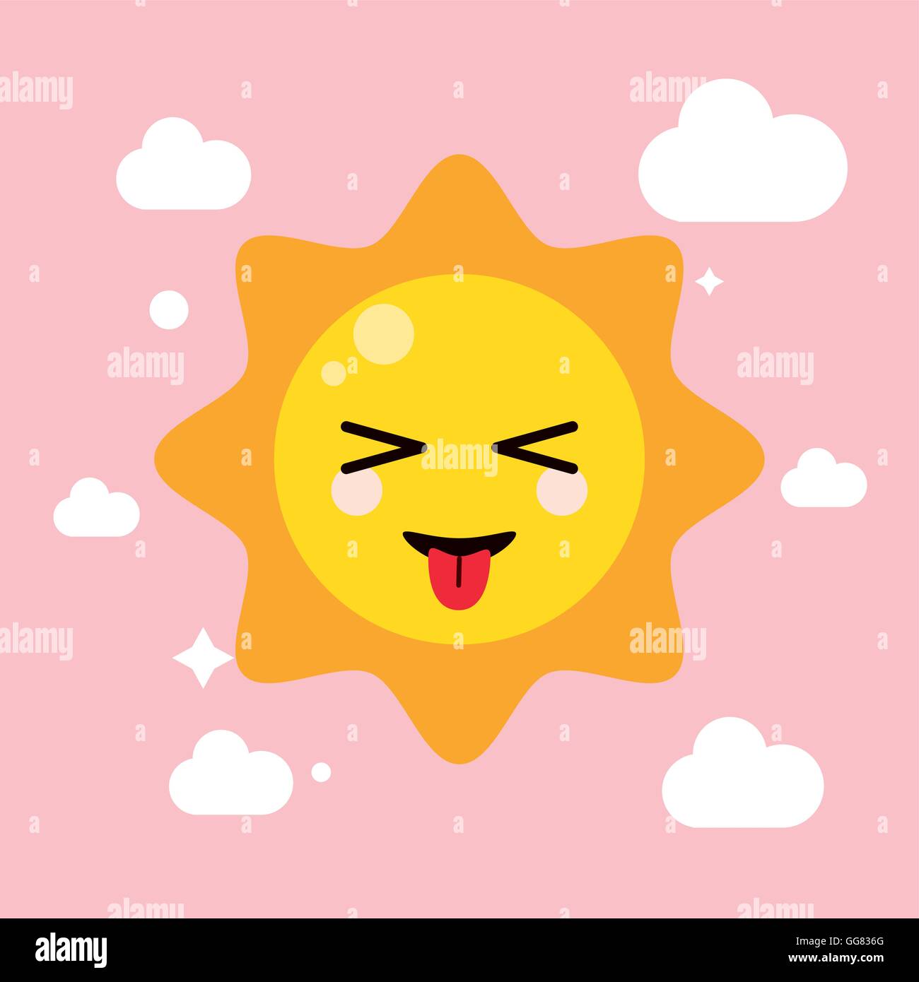 Kawaii sun cloud eyes hi-res stock photography and images - Alamy