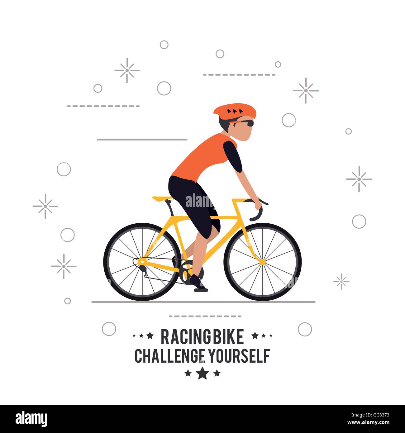 bike racing male cartoon challenge yourself icon. Vector graphic Stock ...