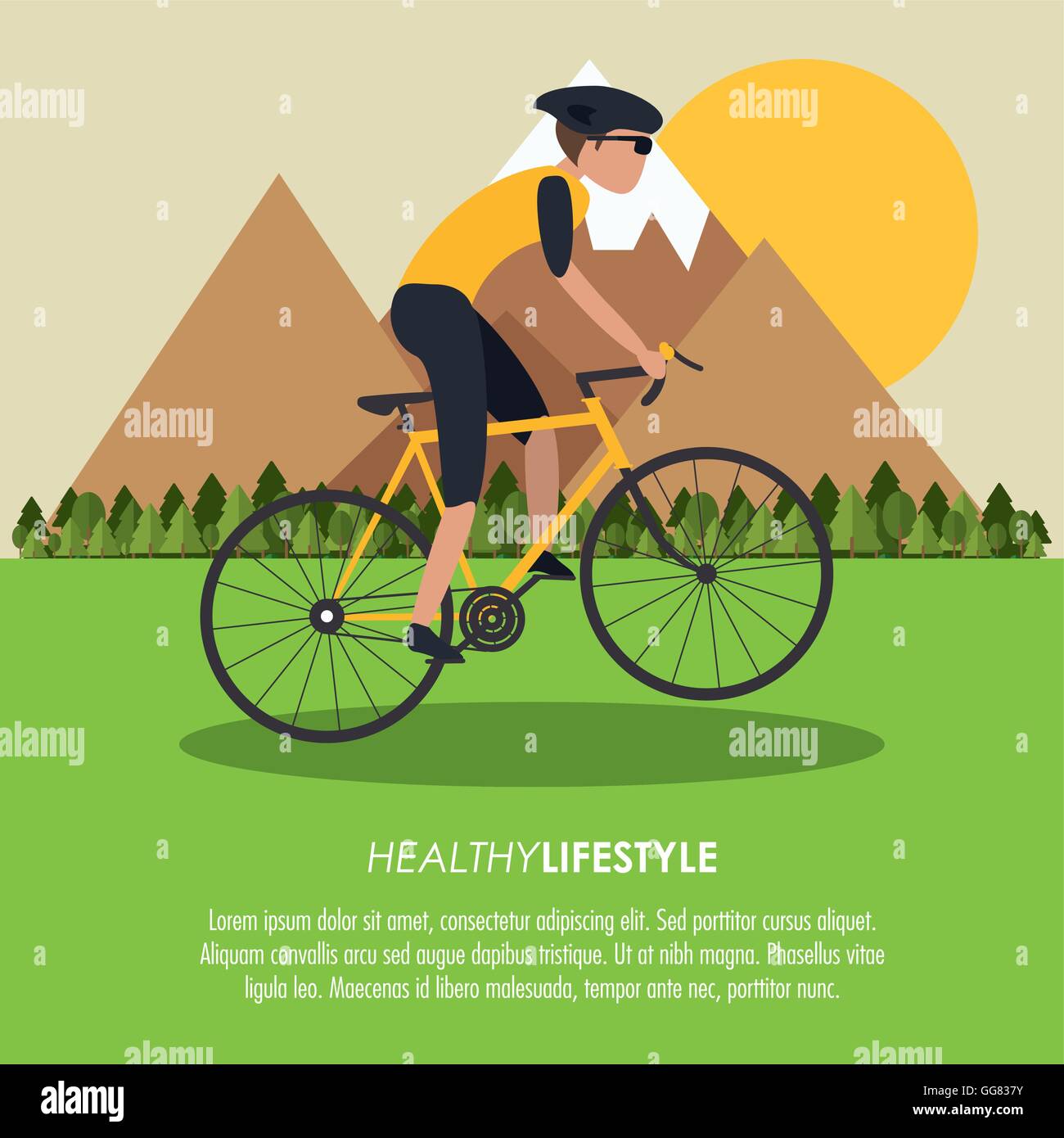 bike racing male cartoon challenge yourself icon. Vector graphic Stock ...