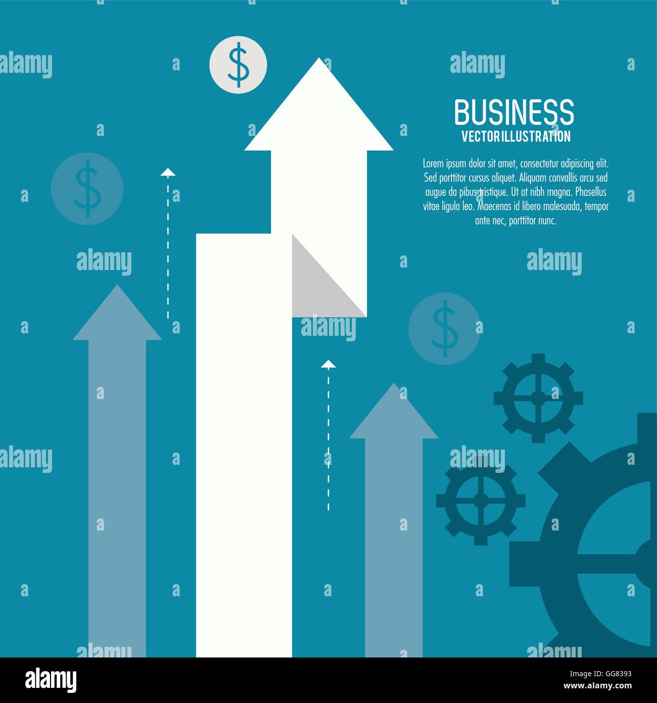 Arrow growth gears business icon. Vector graphic Stock Vector Image ...