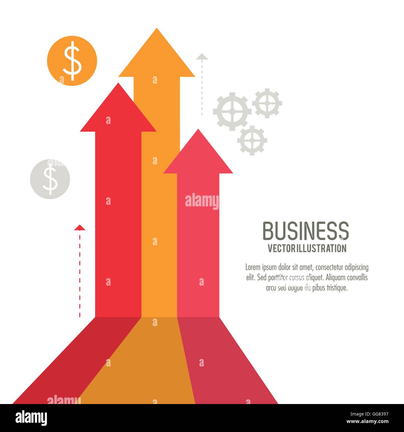 Arrow growth coins business icon. Vector graphic Stock Vector Image ...