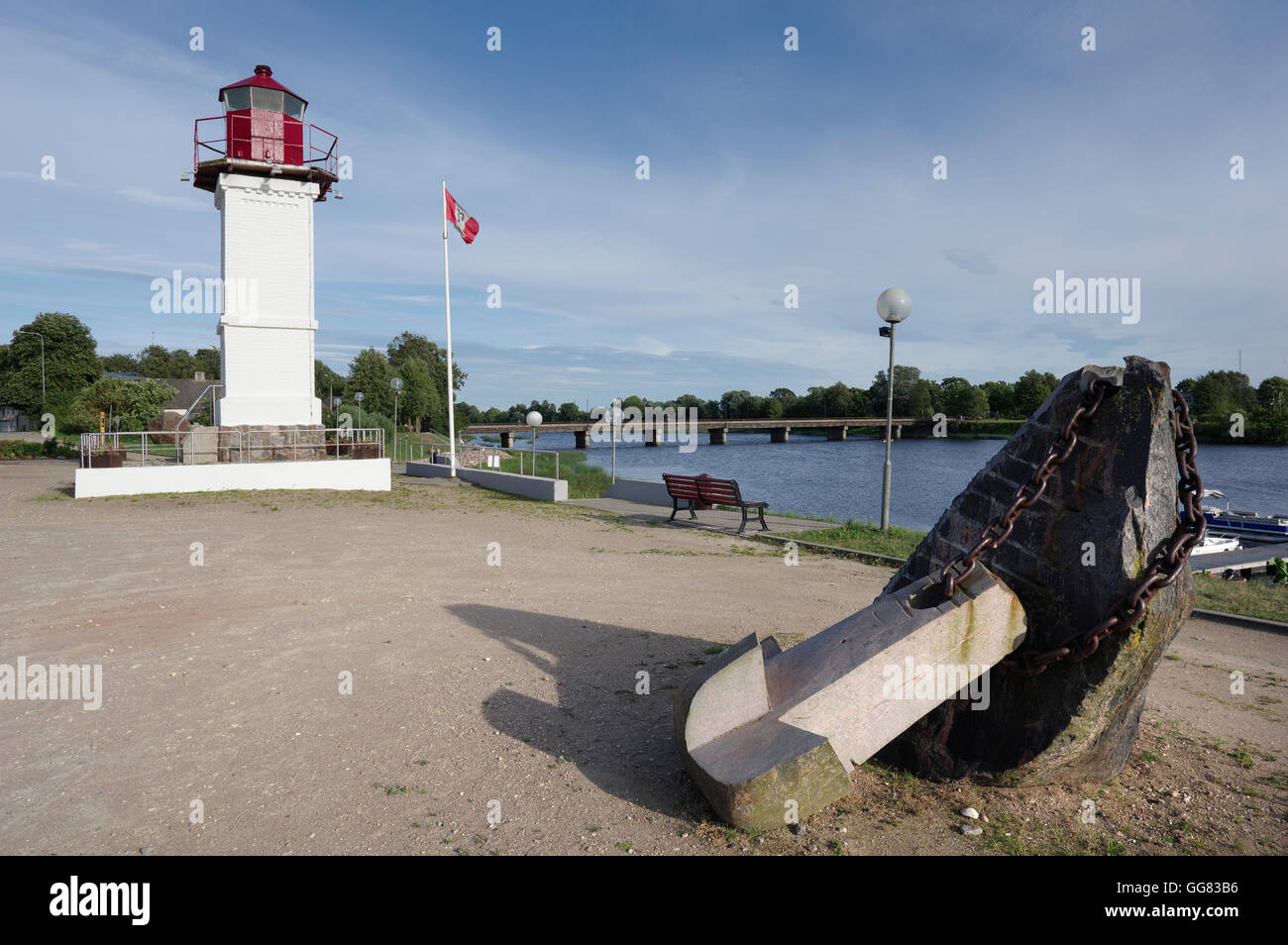 Salaca promenade and in 1925 built lighthouse. Salacgriva, 20th July ...
