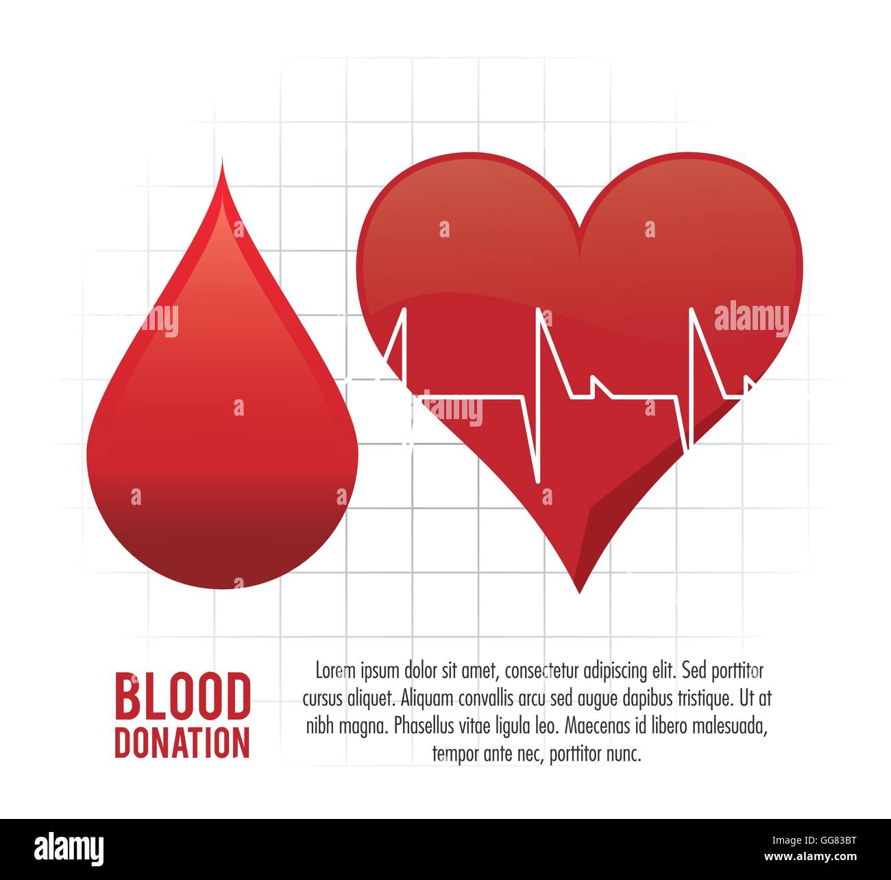 drop heart pulse blood donation icon. Vector graphic Stock Vector Image ...