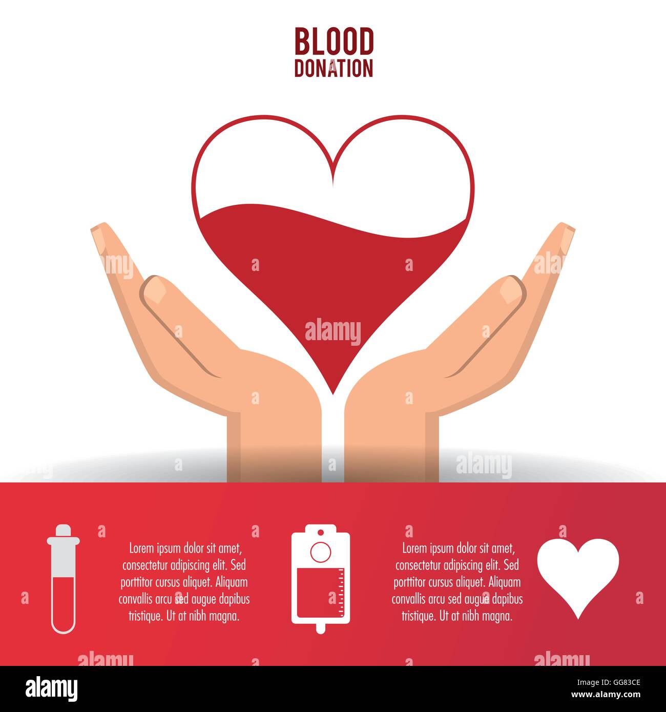 heart arm blood donation icon. Vector graphic Stock Vector Image & Art ...