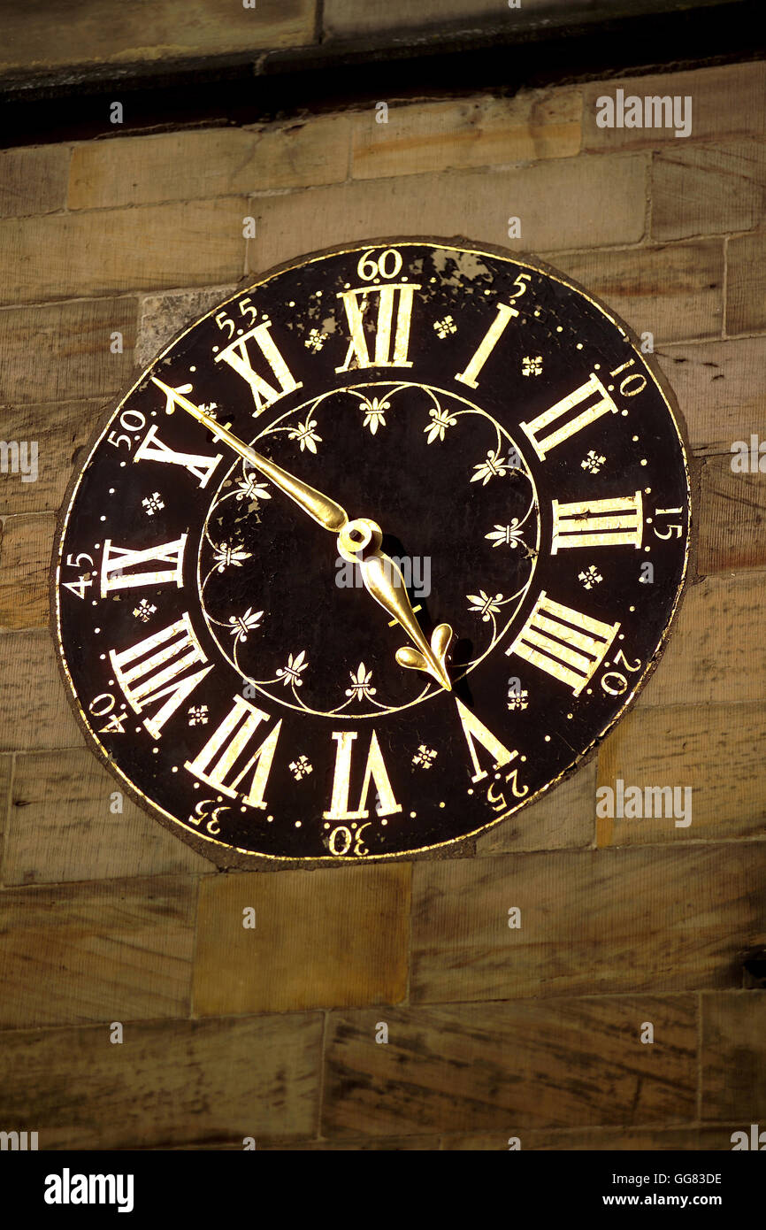 Ancient clock face, York Stock Photo - Alamy