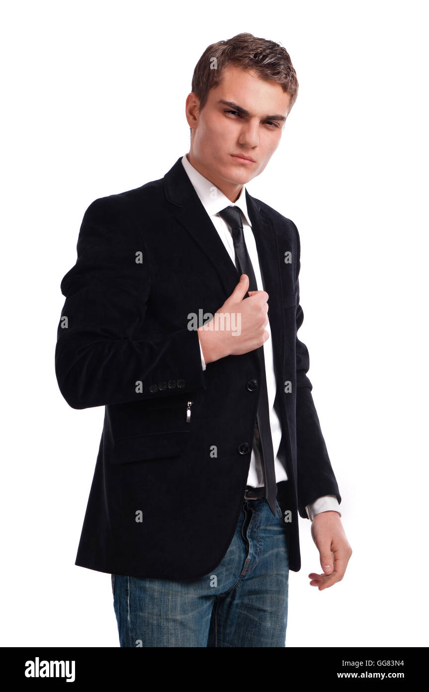 man in business suit standing on an isolated background Stock Photo - Alamy