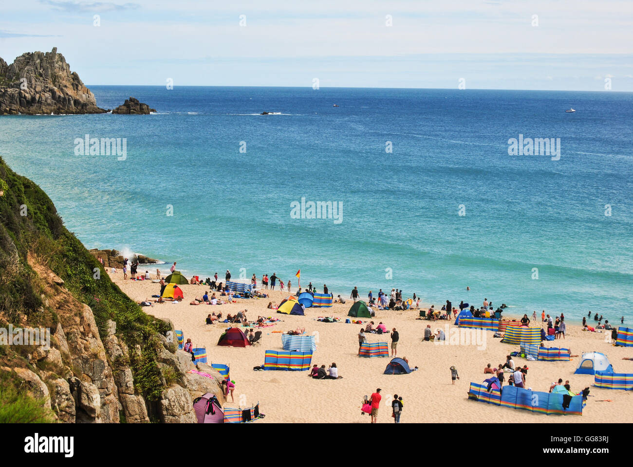 beautiful beach in Porthcurno,Cornwall Stock Photo - Alamy