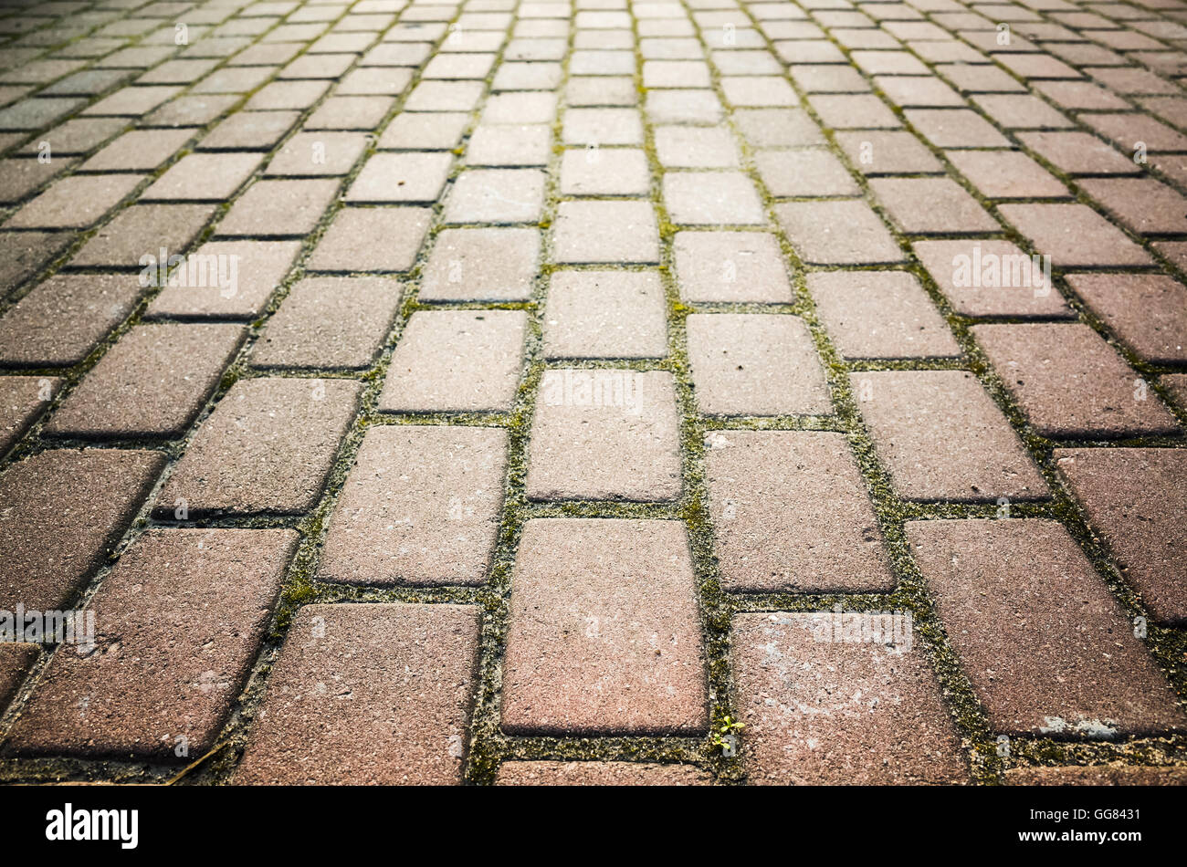 Red cobblestone road background photo with perspective effect and ...