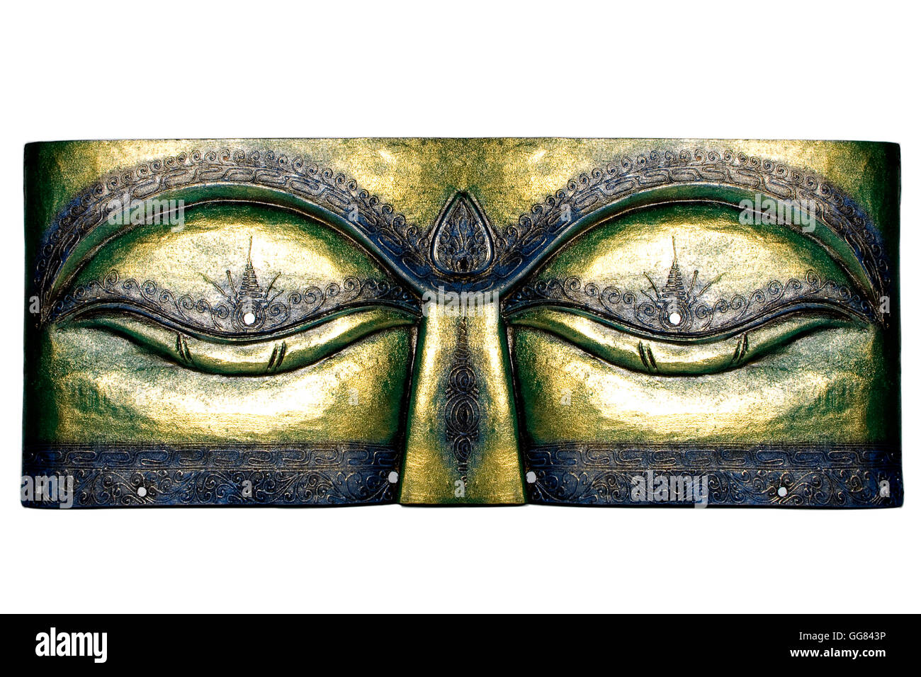 Ethnic wooden Buddha board isolated on white Stock Photo - Alamy