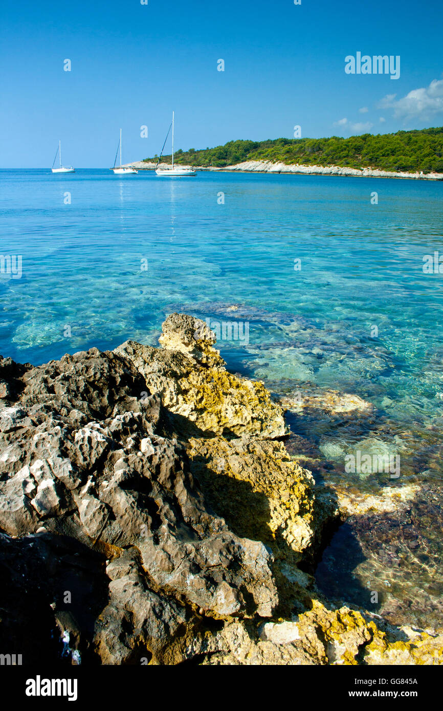 Beautiful landscape, taken in Croatia, on Przina bay, Korcula island ...