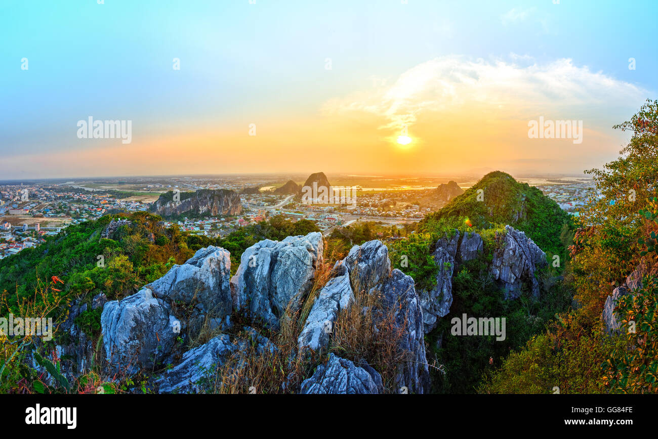Hui Son and Kim Son mountains, Marble mountains, Vietnam Stock Photo ...