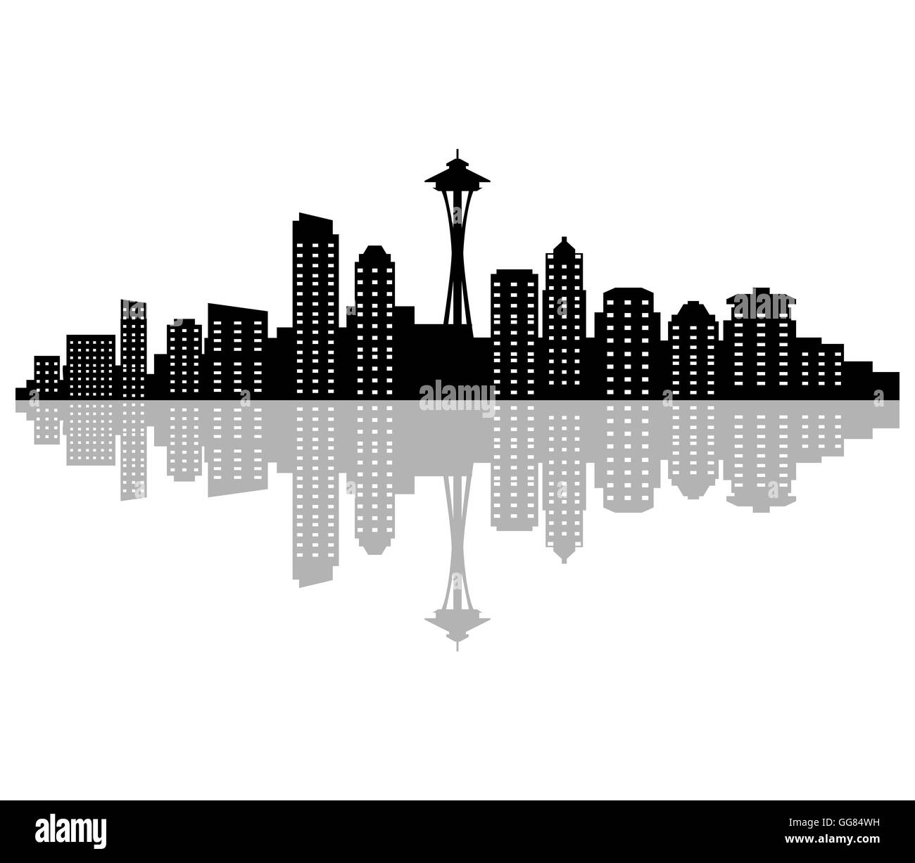 Seattle city skyline black white Black and White Stock Photos & Images ...