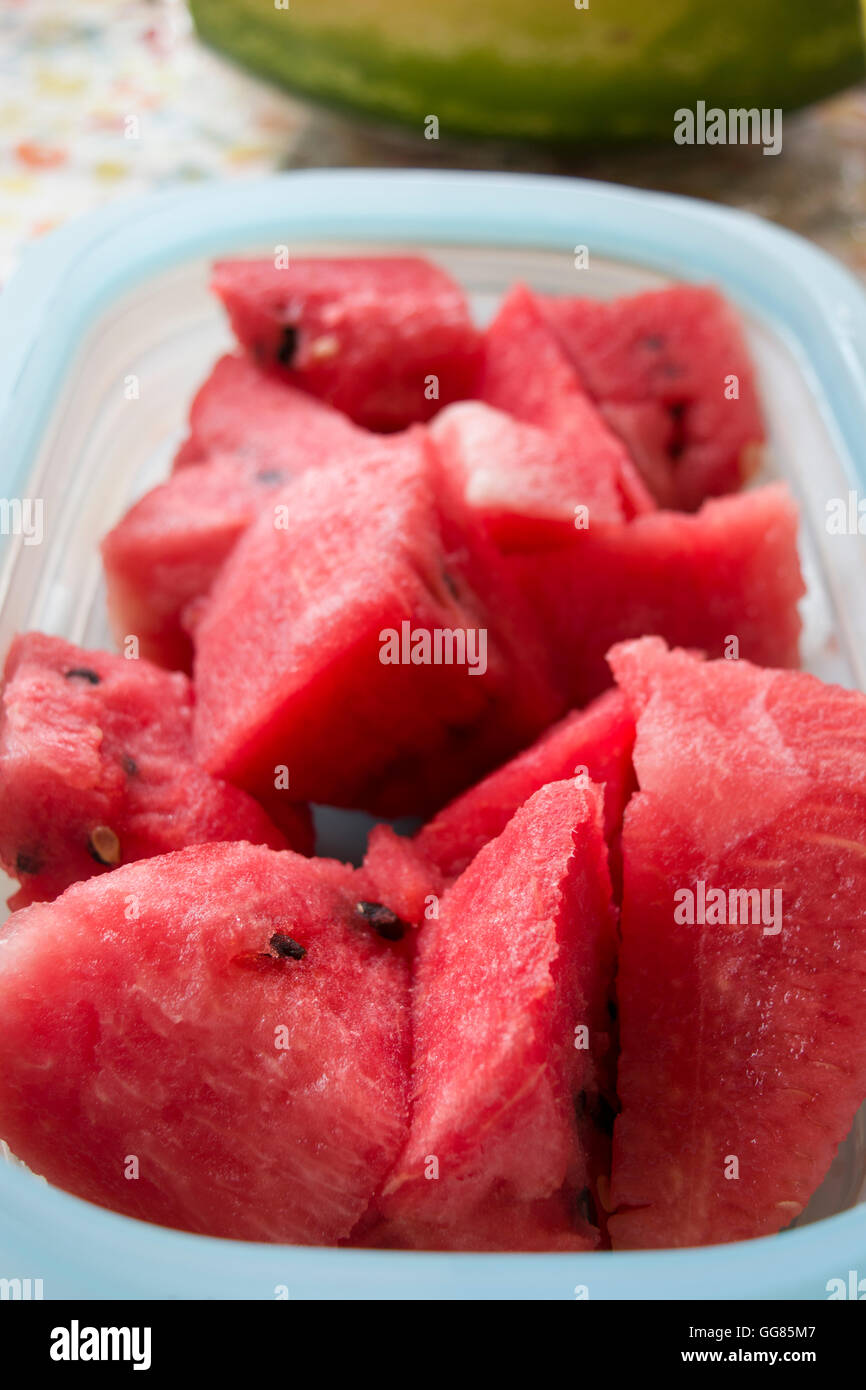 cubes of ice-cold watermelon Stock Photo - Alamy