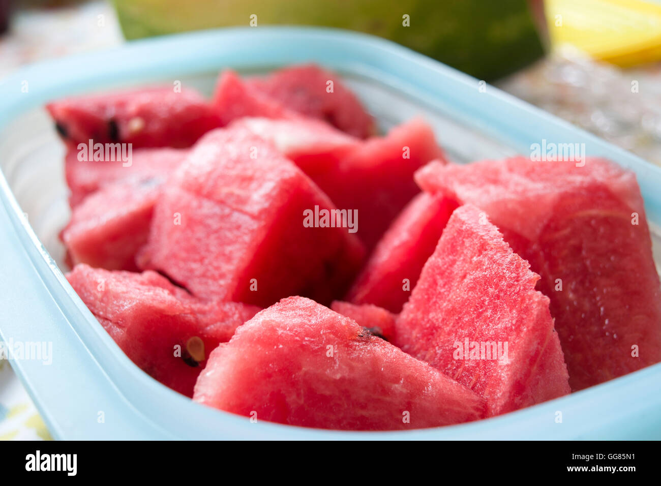 cubes of ice-cold watermelon Stock Photo - Alamy