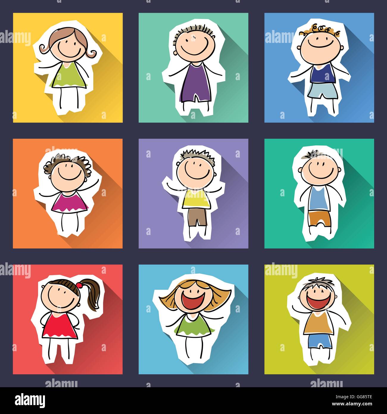 set of funny kids on background Stock Vector Image & Art - Alamy