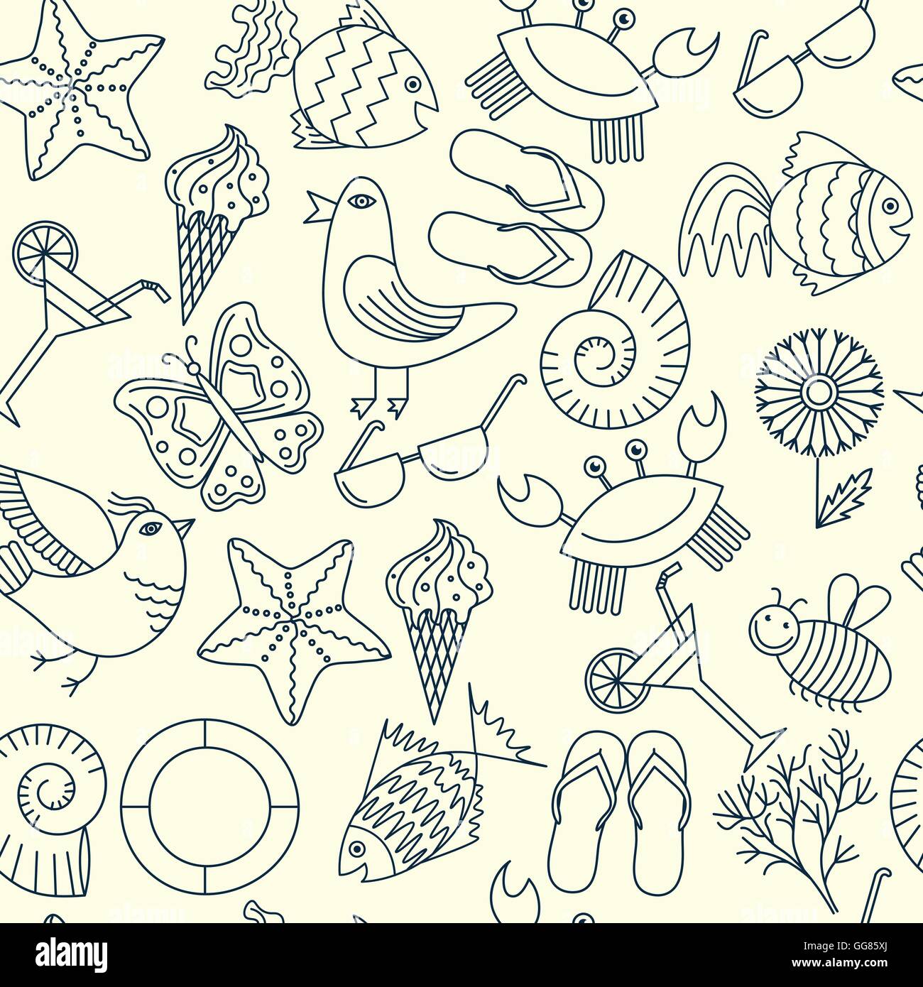 seamless patterns for the summer theme Stock Vector Image & Art - Alamy