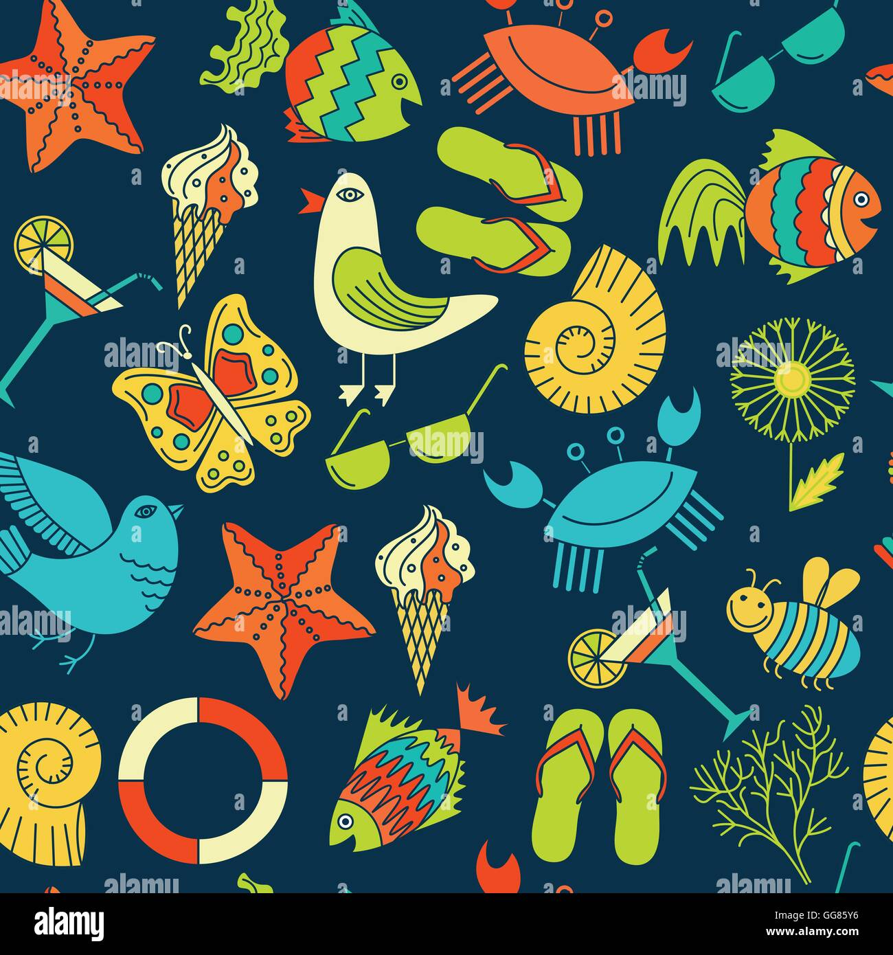 seamless patterns for the summer theme Stock Vector Image & Art - Alamy